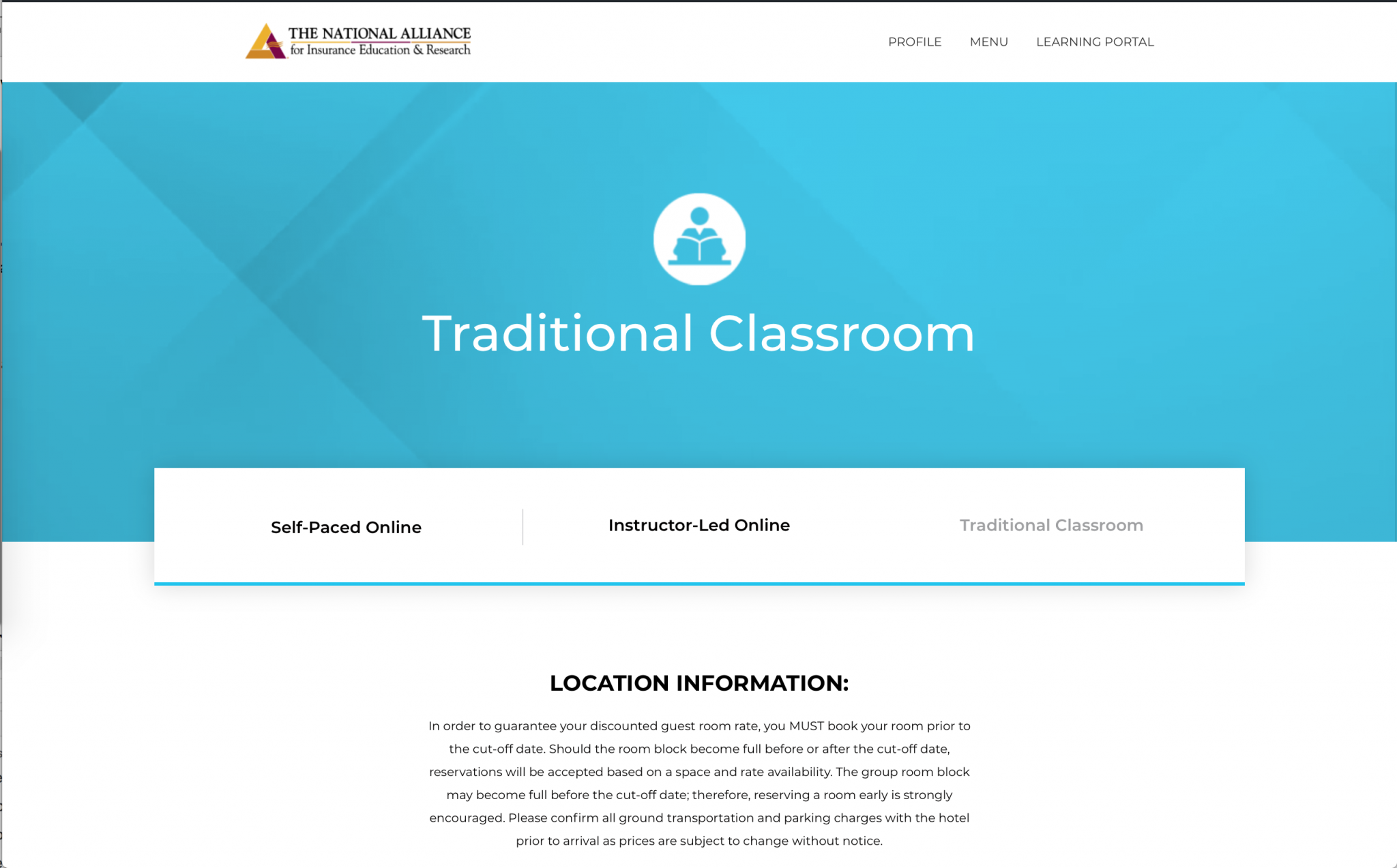 Traditional Classroom - Risk & Insurance Education Alliance