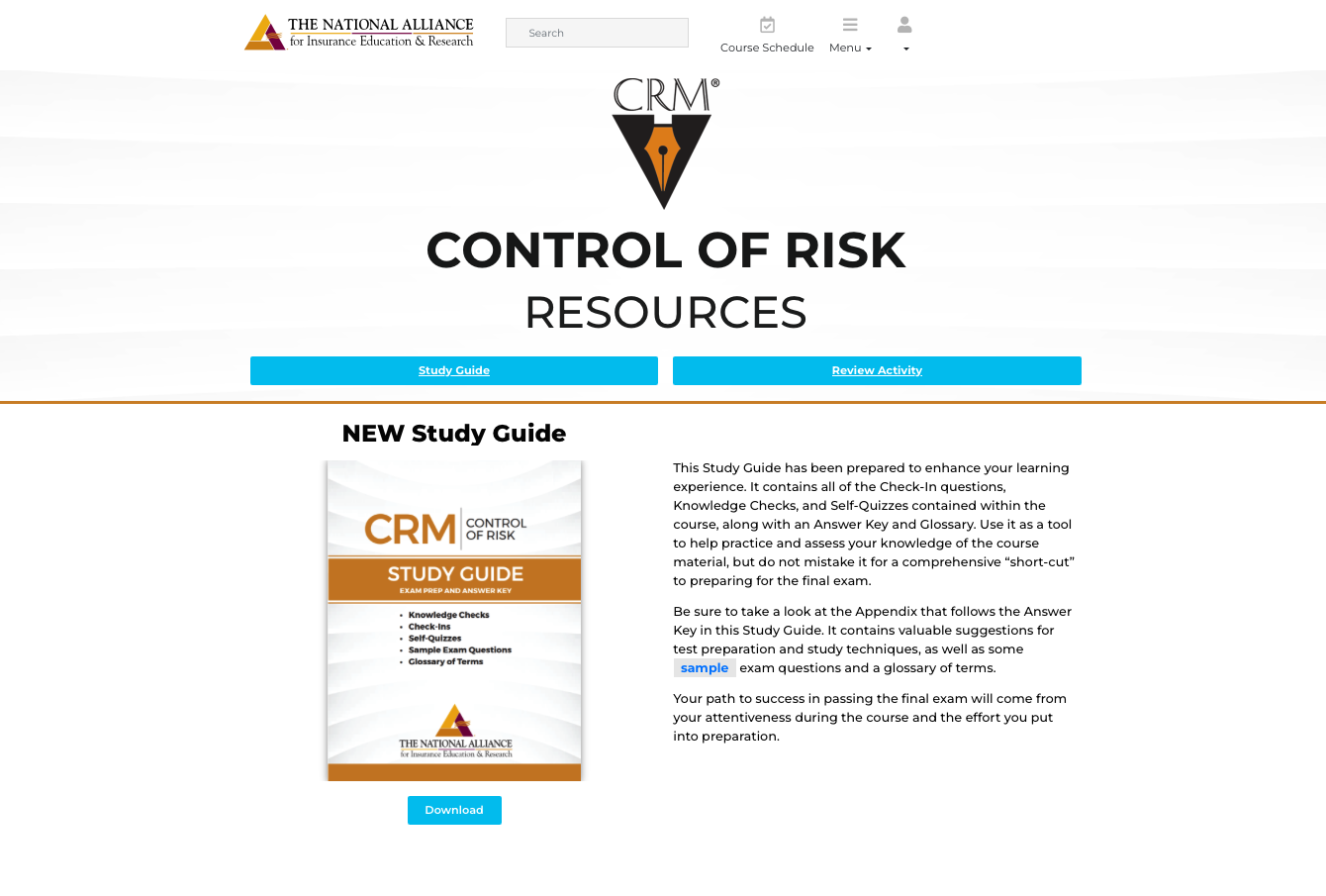 CRM Risk Control Resources